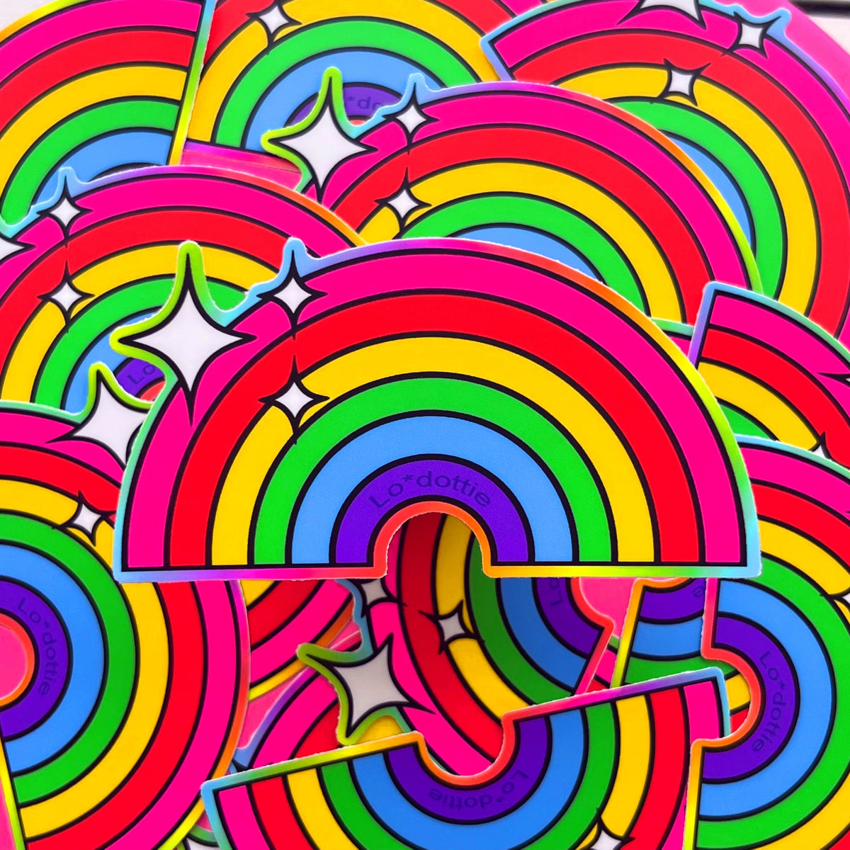 rainbow luv 🌈 4” sticker – Lo*dottie